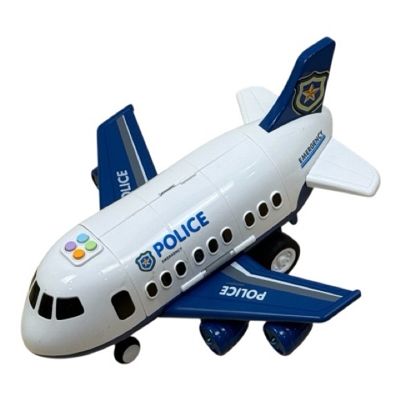 Toys | Police Airplane Toy W Lights Sounds Friction Powered Cargo Plane ...